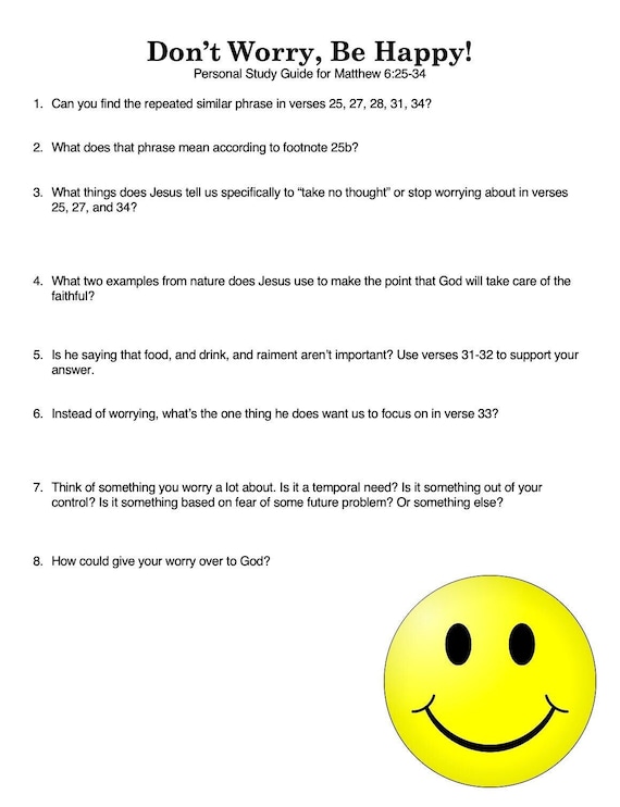 Matthew 6 Worksheets ShareFaith Media » Matthew 6 Do Not Worry