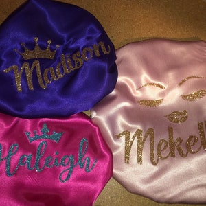Satin Bonnet| Personalized Reversible Satin Bonnets|natural Hair Bonnet ...