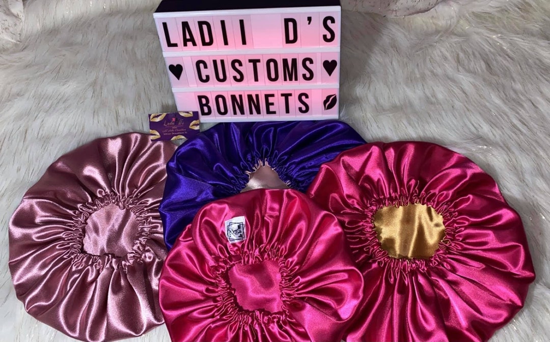 Satin Bonnet| Personalized Reversible Satin Bonnets|natural Hair Bonnet ...