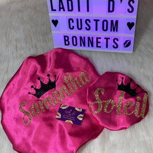 Satin Bonnet| Personalized Reversible Satin Bonnets|natural Hair Bonnet ...