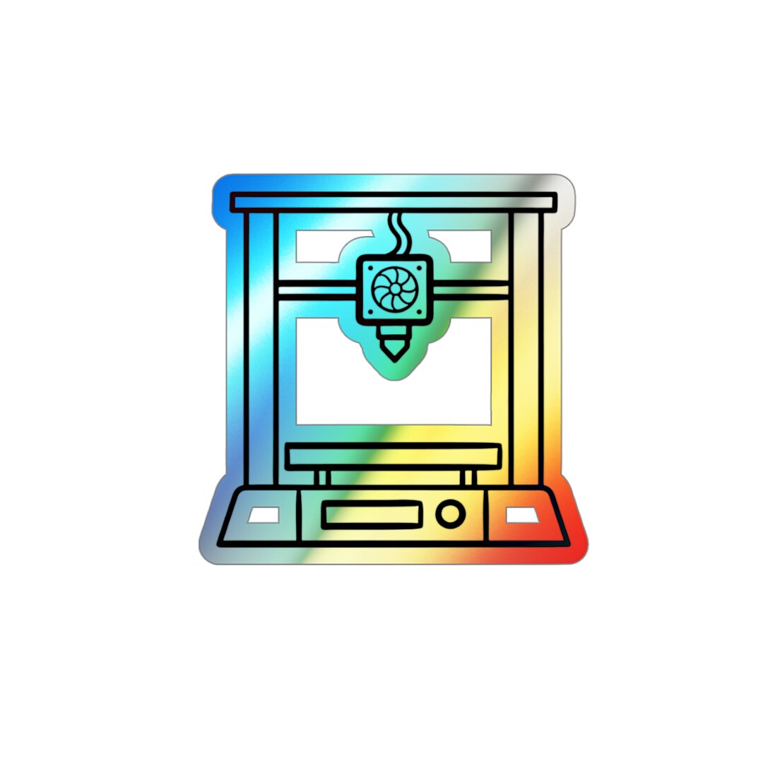 Holographic 3D Printer Die-cut Sticker - Etsy
