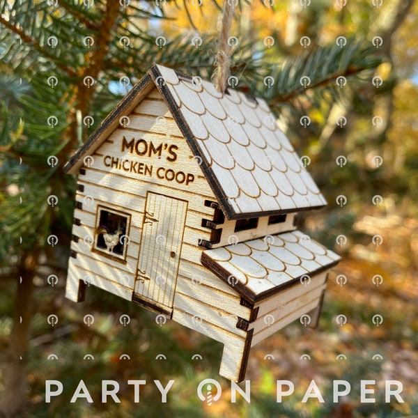 Red Coop Chicken Ornament - Etsy