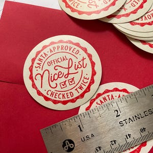 50 2" Nice List Stickers, Santa Approved, Envelope Seal - Etsy