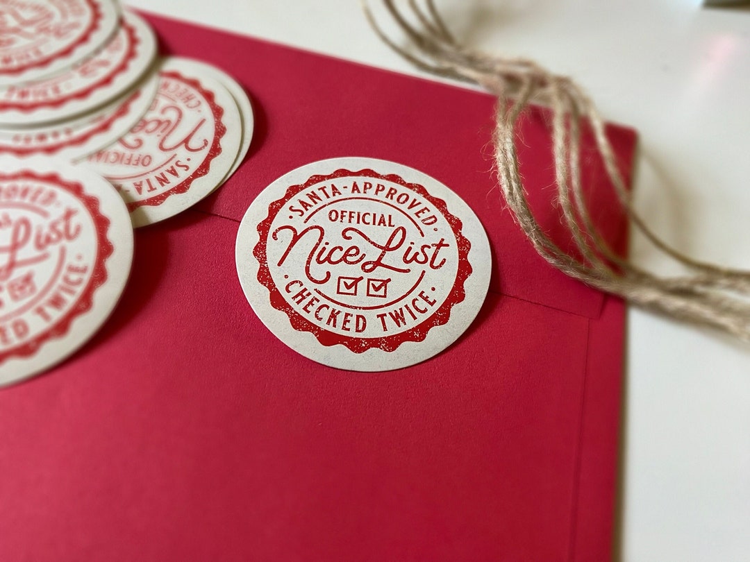 50 2" Nice List Stickers, Santa Approved, Envelope Seal - Etsy
