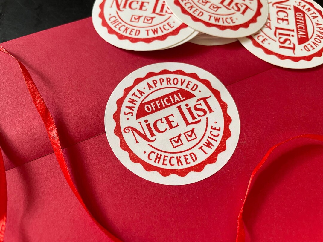 50 2" Nice List Stickers, Santa Approved, Envelope Seal - Etsy