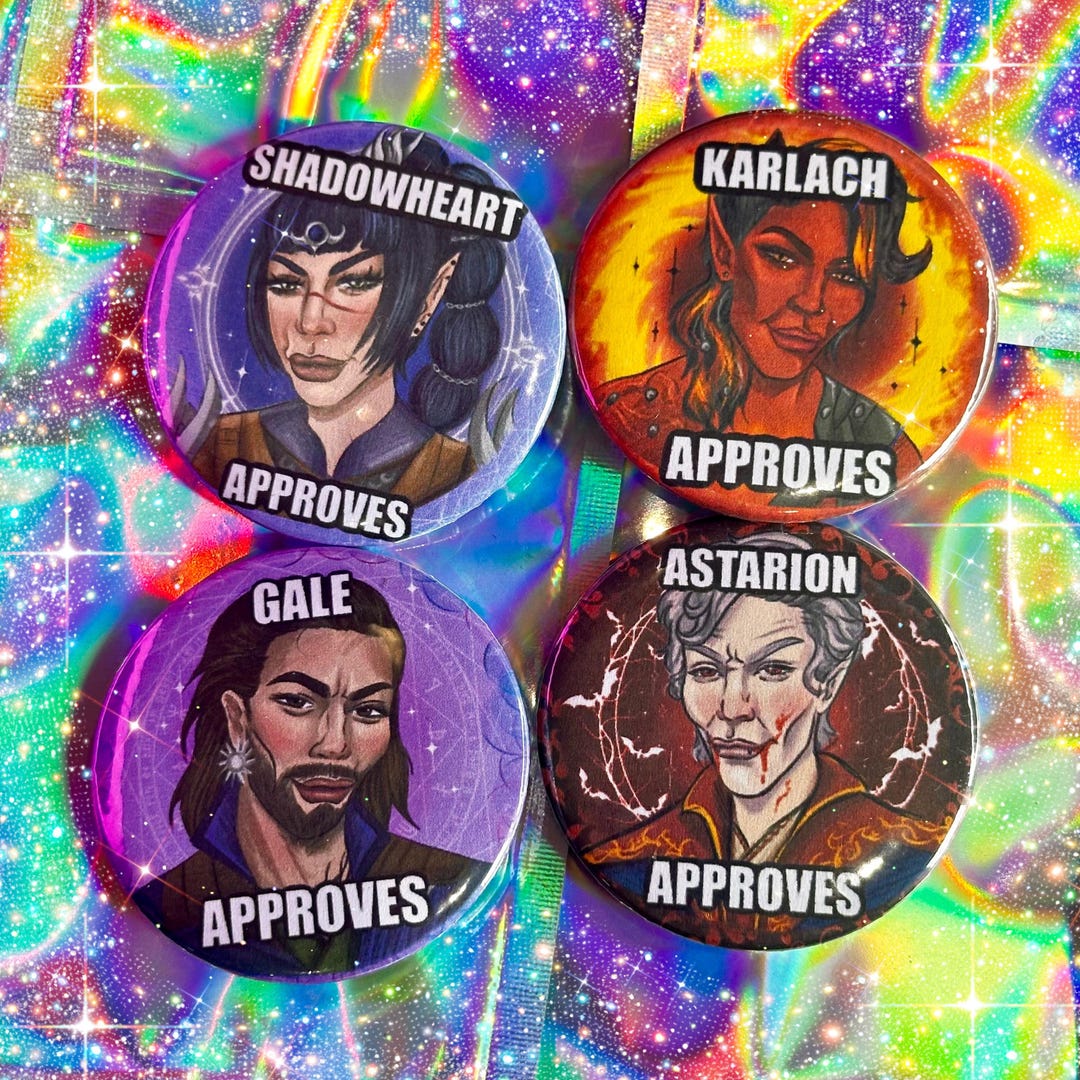 BG3 Approves Meme Badges - Etsy Hong Kong