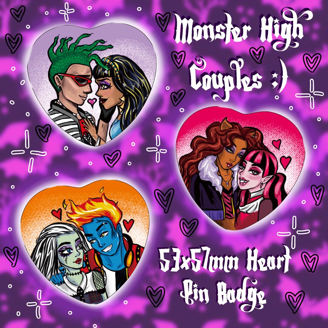 Main Ghoul Couples Heart Badge Pin - Etsy