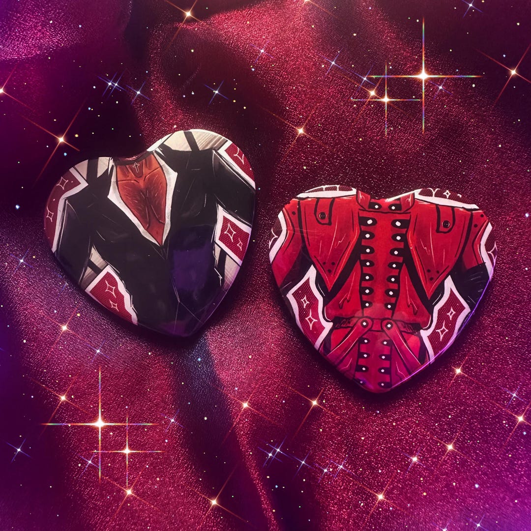 Trigun Maximum Vash and Wolfwood Chest Heart Pins - Etsy