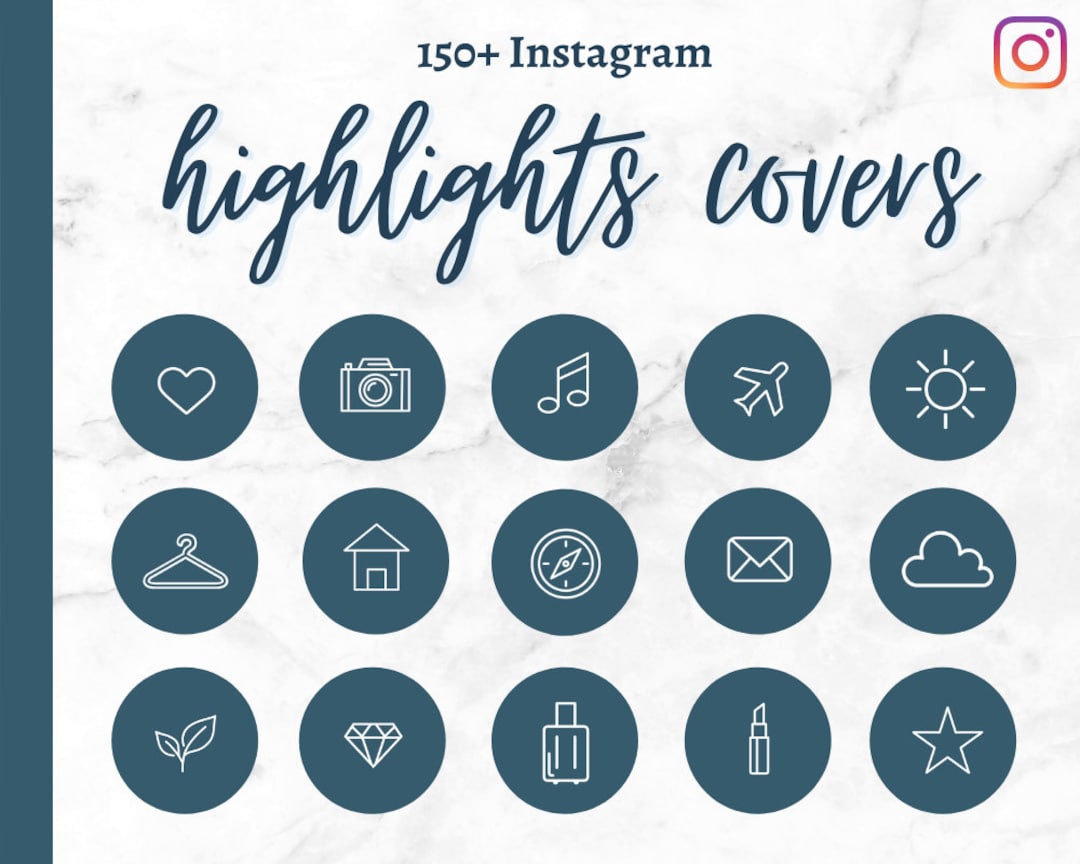 150 Minimalist Instagram Highlight Covers, Minimal Blue IG Look ...