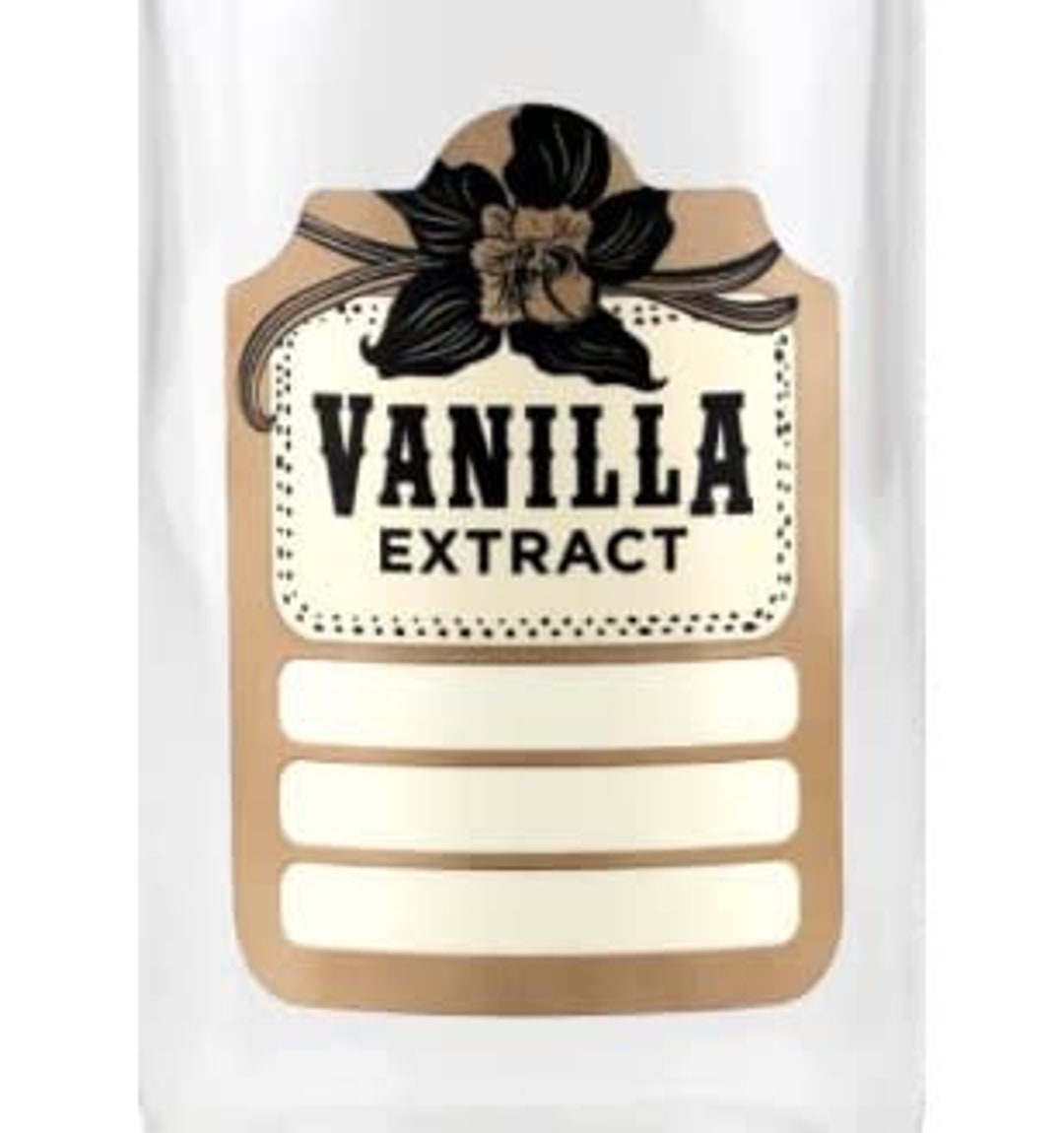 Vanilla Extract Label for 4 Oz Boston Round Bottles and Larger - 3 ...