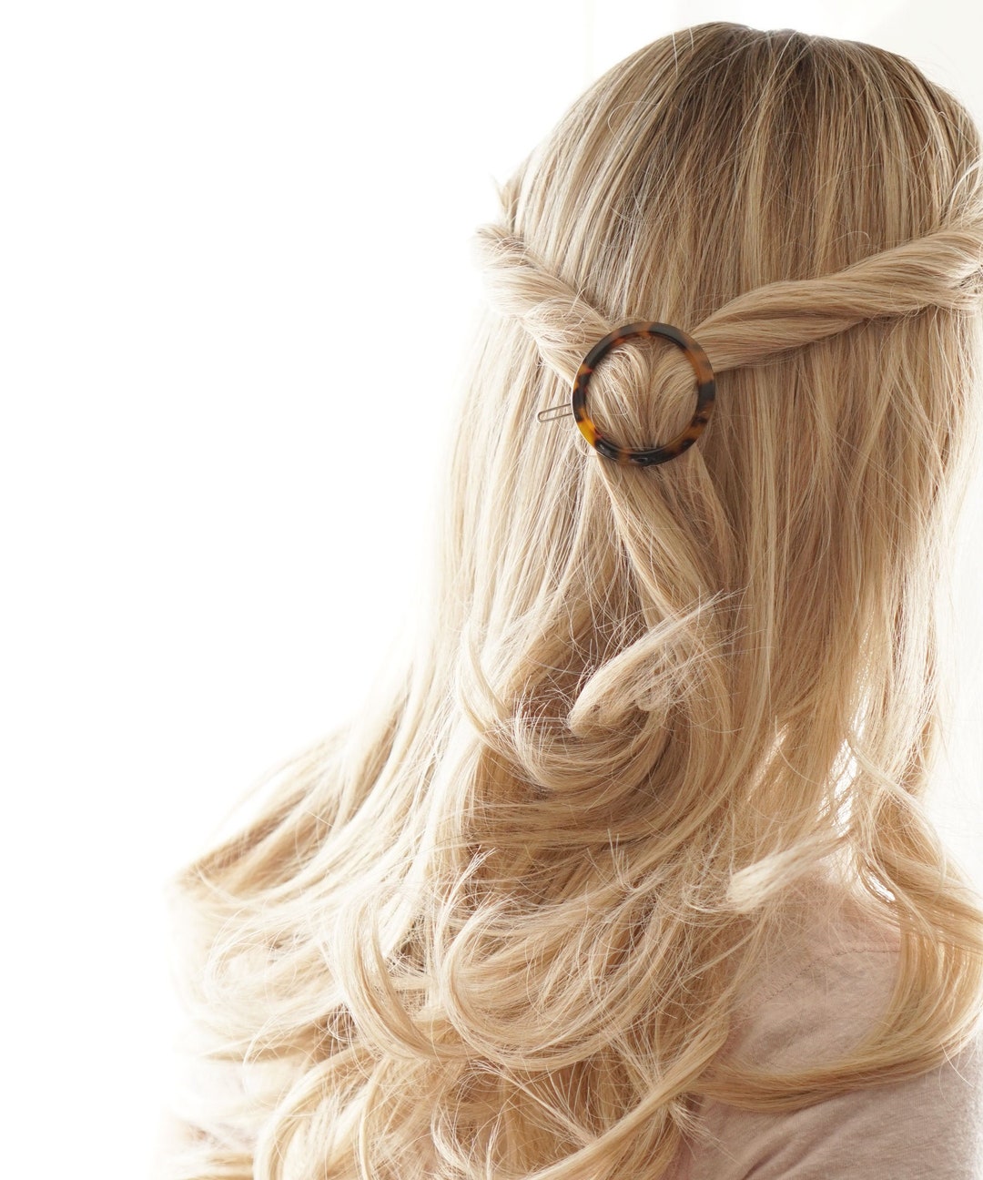 Tortoise Shell Inspired Round Circle Hair Pin, Circle Hair Accessory ...