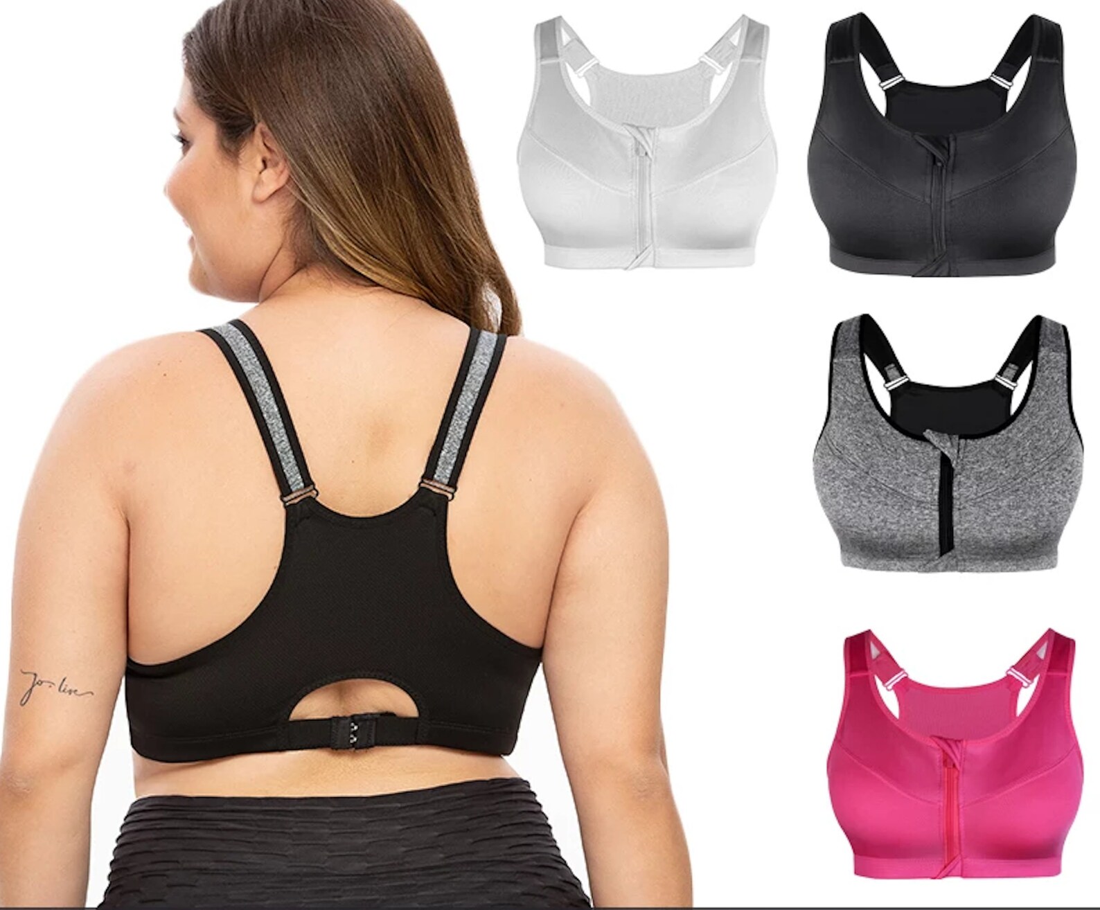 Best Plus Size Sport Bra 5x M Zip Front Sport Bra Yoga Bra Etsy