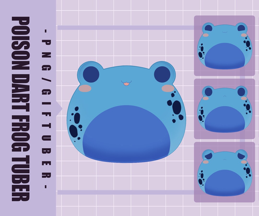 Png/giftuber Raspberry the Blue Poison Dart Frog Mochi - Etsy