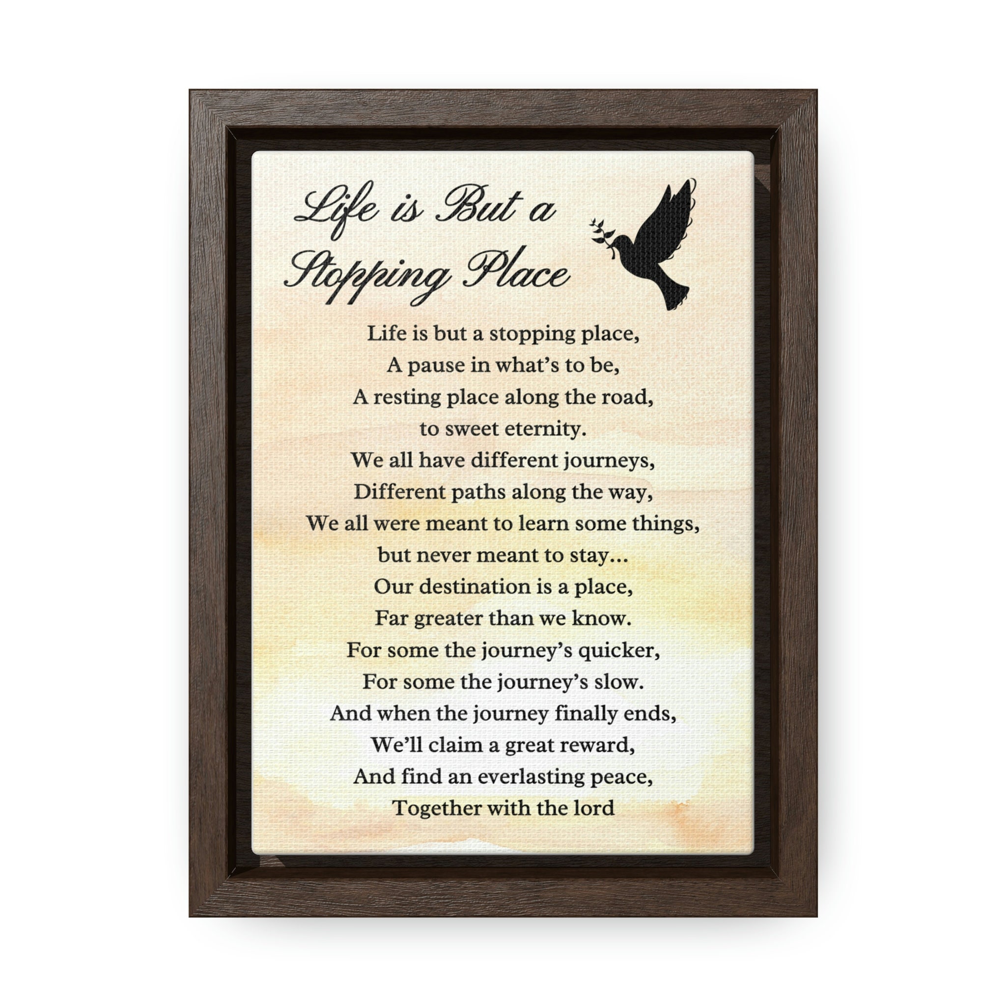 Custom Memorial Poem Canvas Wrap | Life is but a Stopping Place ...