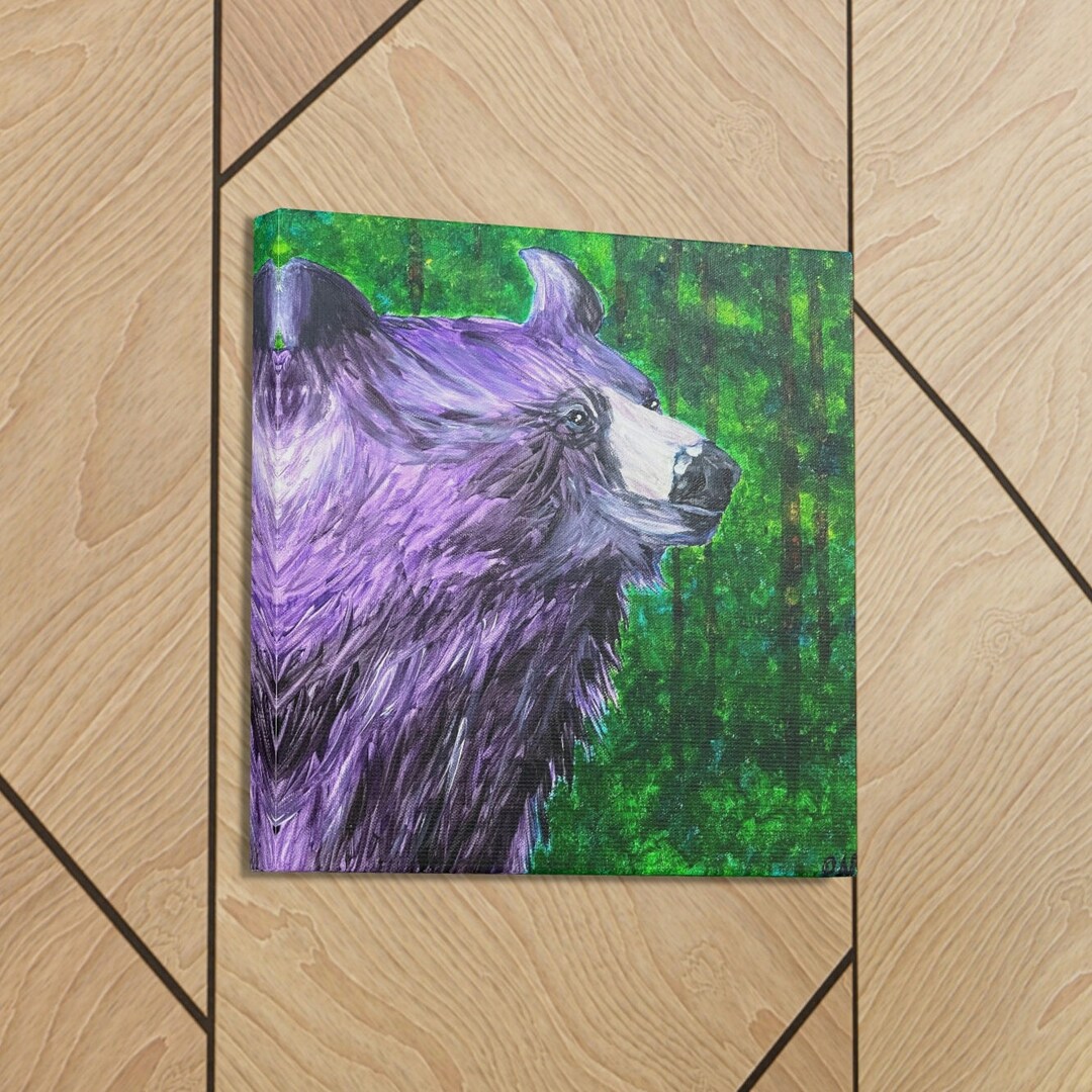 Custom Bear Painting on Canvas Gallery Wrap | Unique Wall Art Decor ...