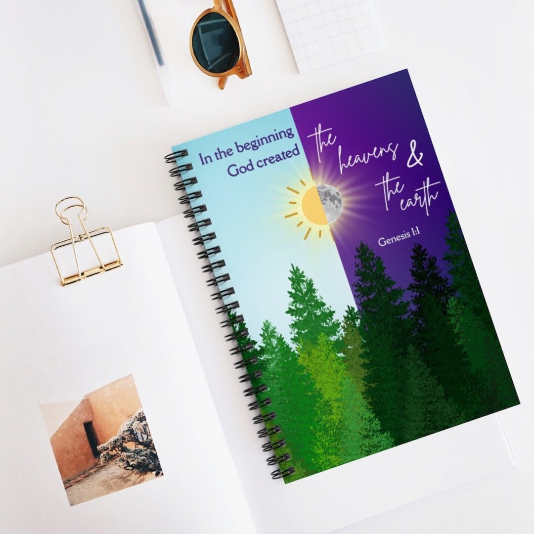 Custom in the Beginning Bible Verse Notebook | Genesis Bible Verse ...