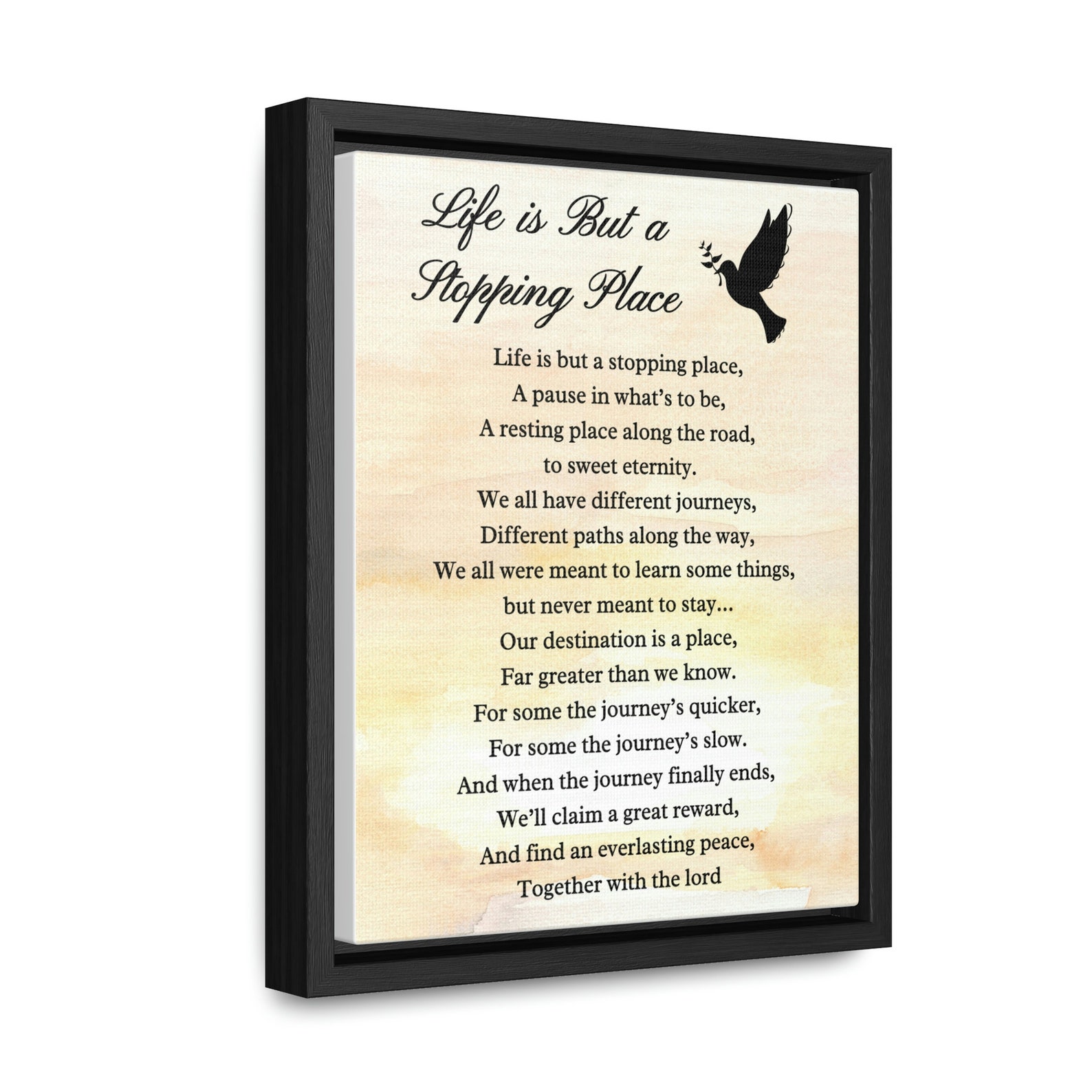 Custom Memorial Poem Canvas Wrap | Life is but a Stopping Place ...