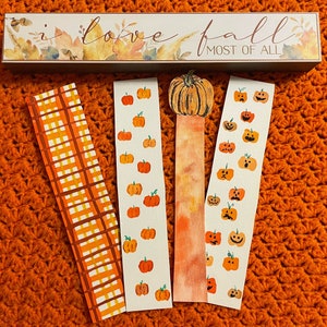 Custom Watercolor Bookmarks Fall Pack Fall Pumpkin Bookmark Box ...