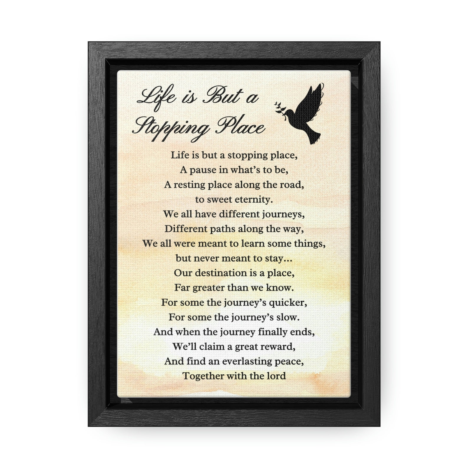 Custom Memorial Poem Canvas Wrap | Life is but a Stopping Place ...