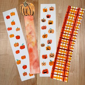 Custom Watercolor Bookmarks Fall Pack | Fall Pumpkin Bookmark Box ...