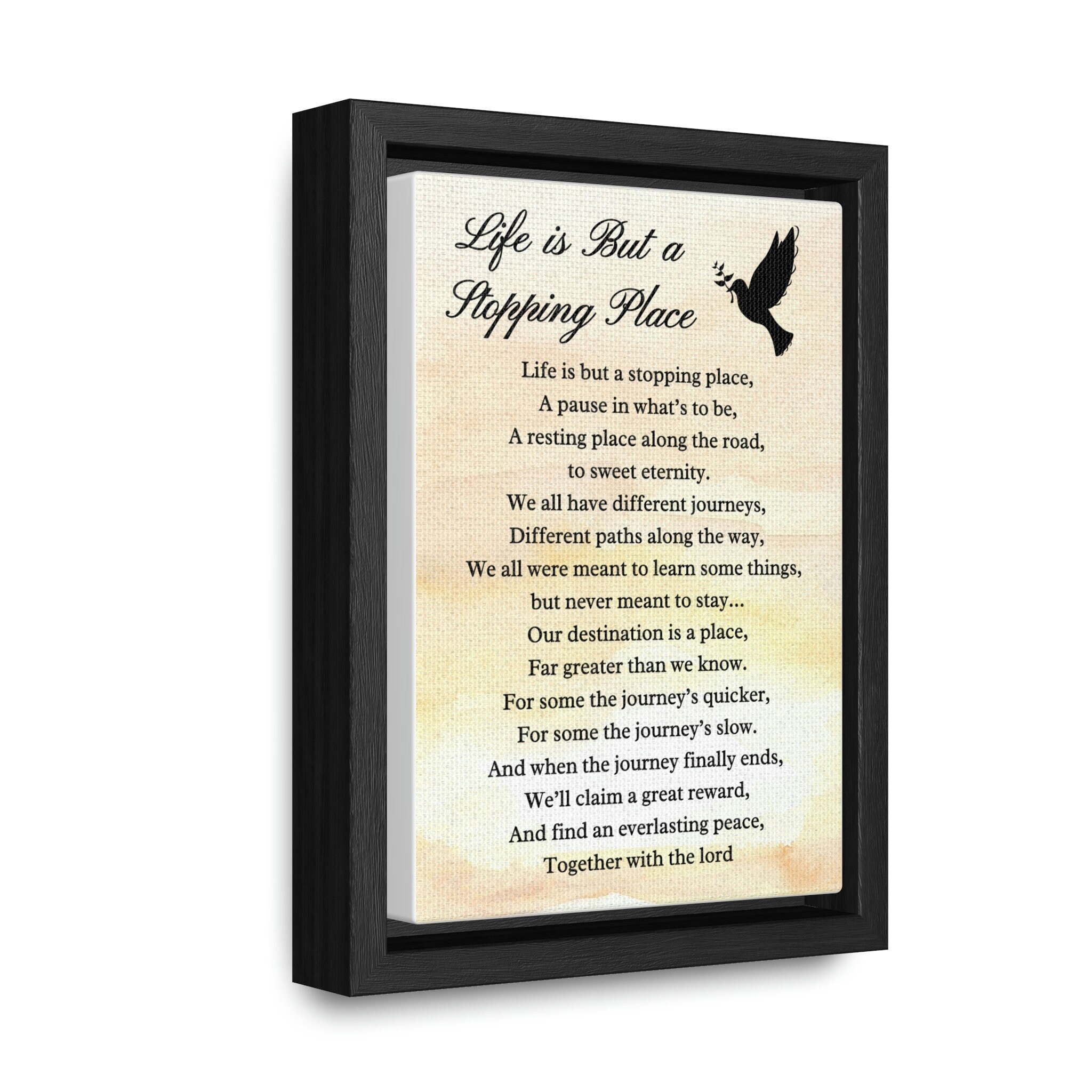 Custom Memorial Poem Canvas Wrap | Life is but a Stopping Place ...