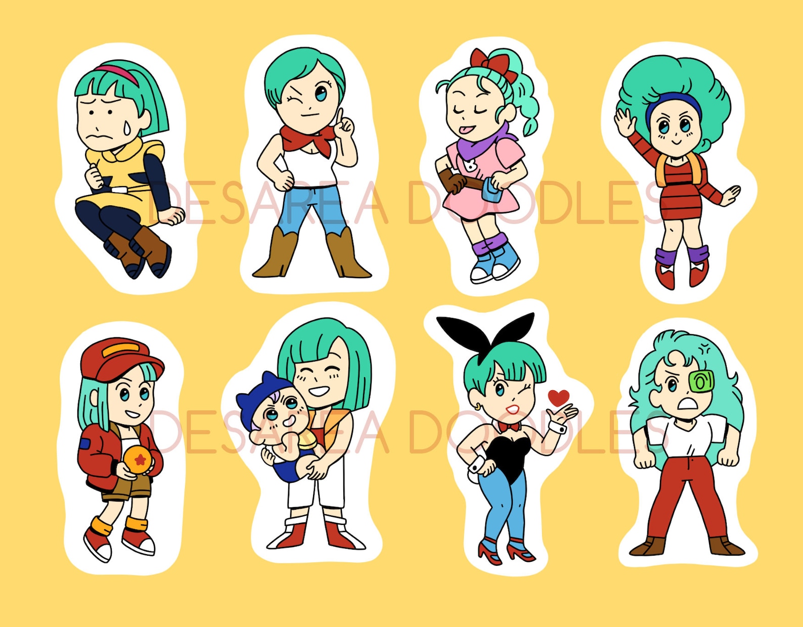 Dragonball Z Bulma Briefs Sticker Pk Etsy