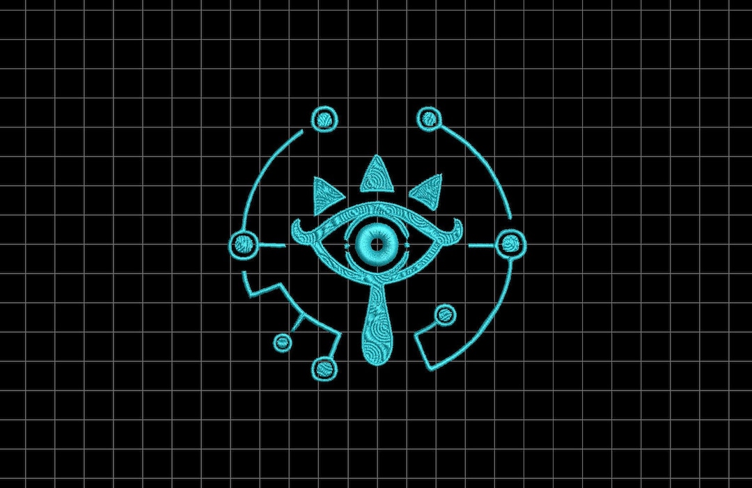 Sheikah Eye Embossed Machine Embroidery Design From Zelda Breath of the ...