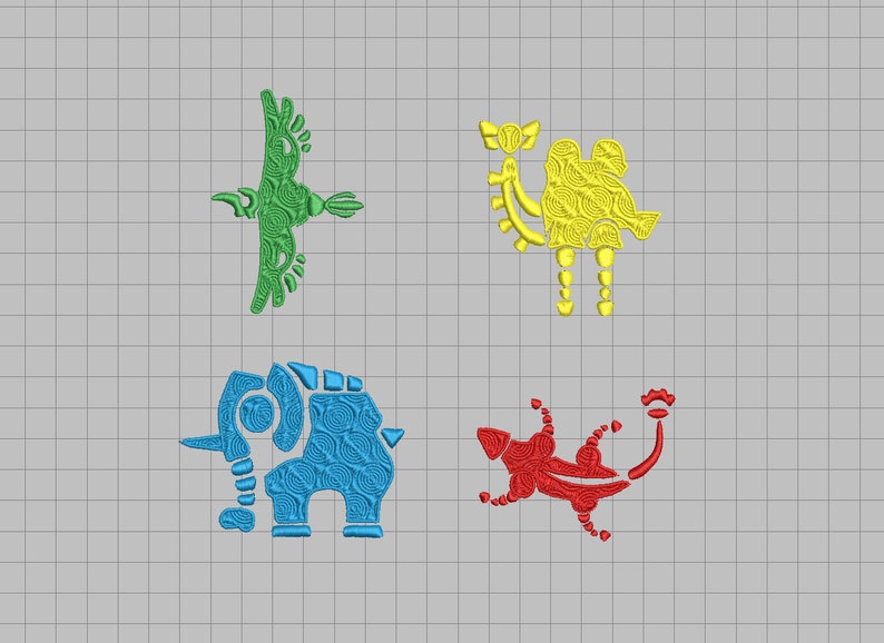 Divine Beasts 9 Design Collection Embossed Machine Embroidery From ...