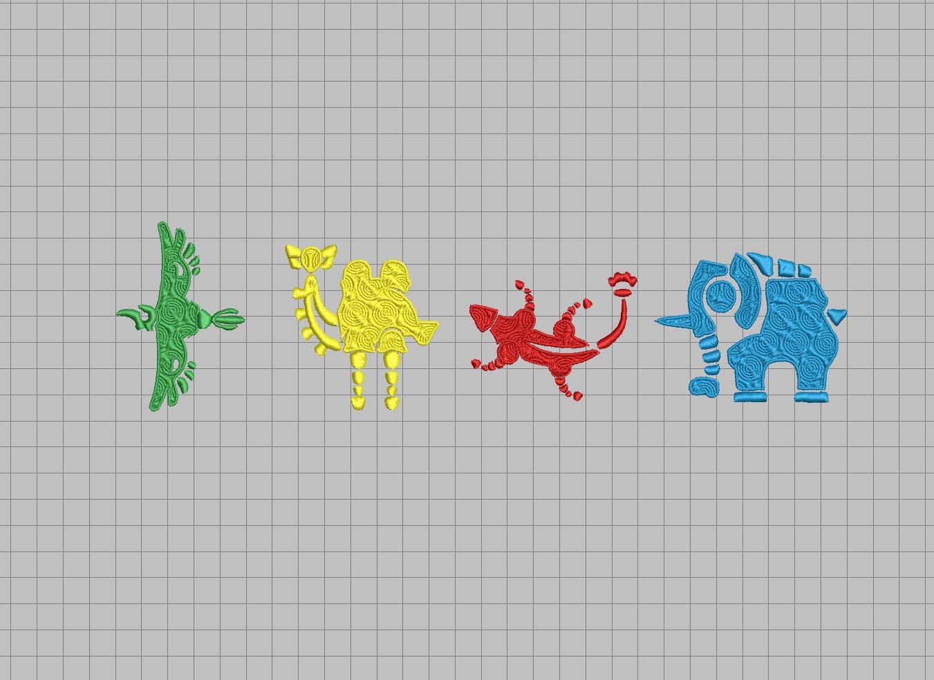 Divine Beasts 9 Design Collection Embossed Machine Embroidery From ...