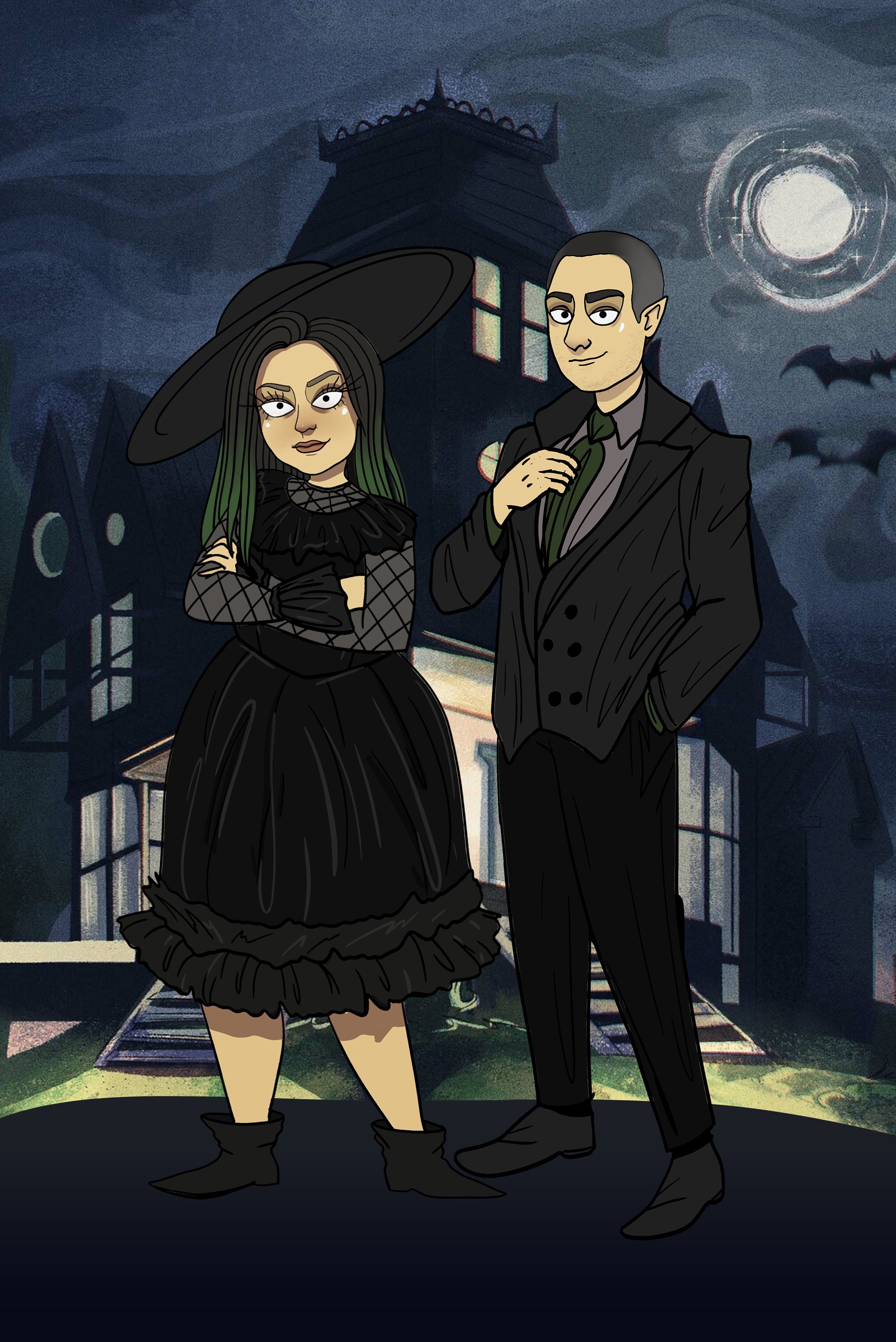 Tim Burton Custom Portrait Print Addams Family Portrait Gift - Etsy UK