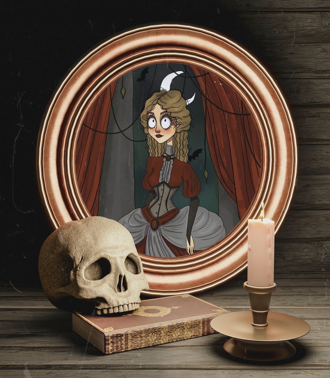 Tim Burton Custom Portrait Print Addams Family Portrait Gift Couple ...