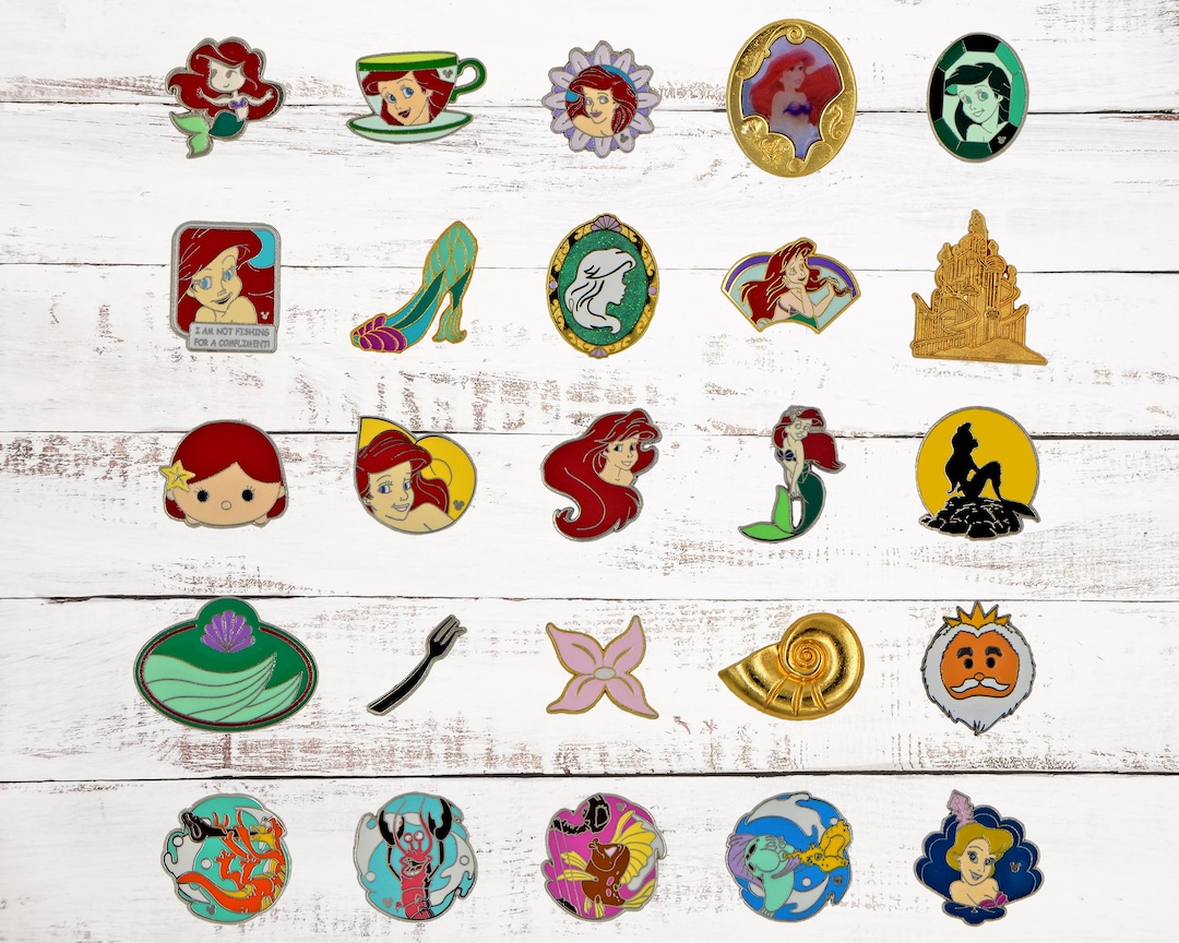 Ariel - the Little Mermaid 5 Themed Pin Set Disney World Park Trading ...