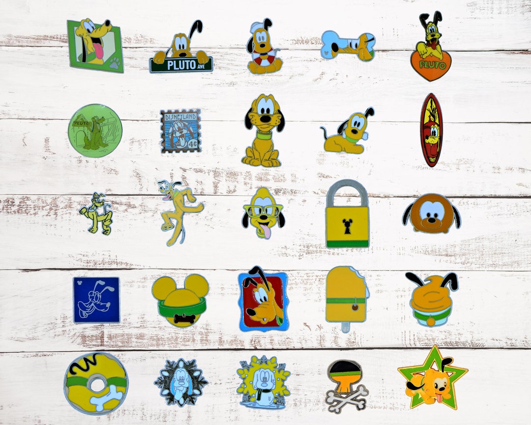 Pluto Dog Themed 5 Pin Set Disney Park Trading Pins Randomly Assorted ...