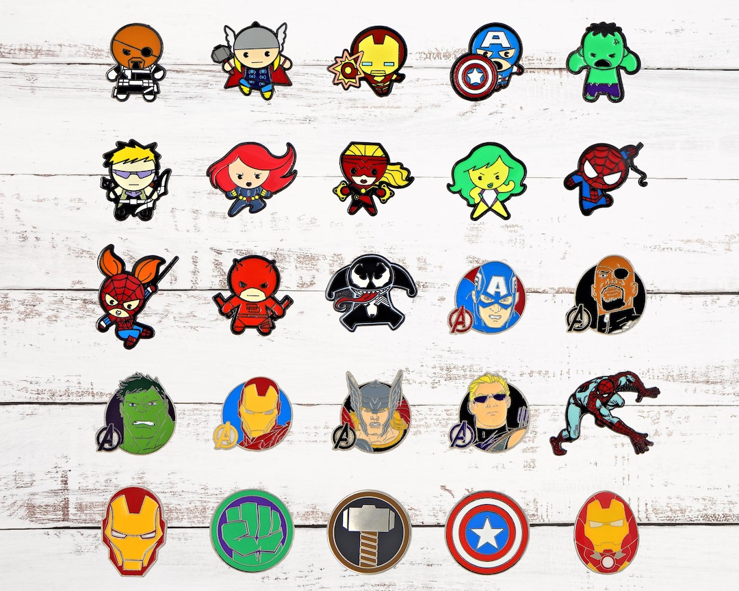 Marvel Avengers Themed 5 Disney Park Trading Pins Starter Set Brand New ...