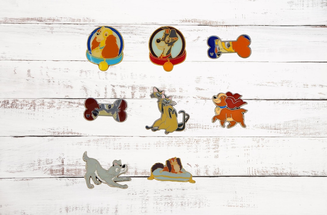Disney Pins Lady and the Tramp Movie Themed 5 Trading Park Pin Set ...