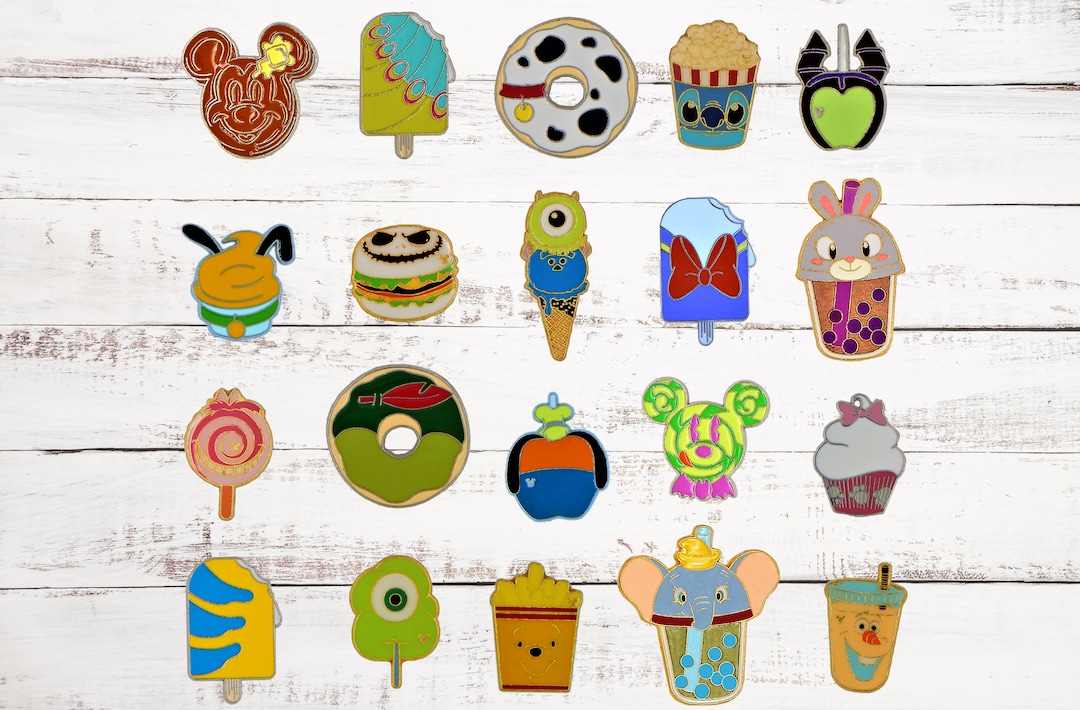 5 Food Shape Character Pins Disney Park Trading Pin Set Randomly ...