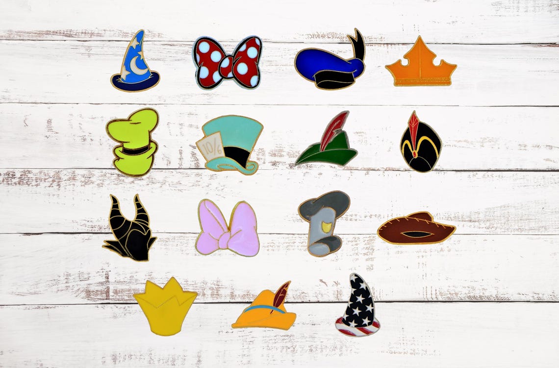 Disney Character Hat Themed Collection 5 Pin Starter Park Trading Pins ...