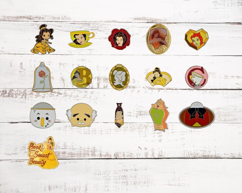 Belle ~ Beauty and the Beast Set With 5 Assorted Disney Trading Pins ...