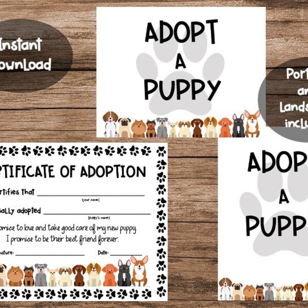 Puppy Adoption Party - Etsy