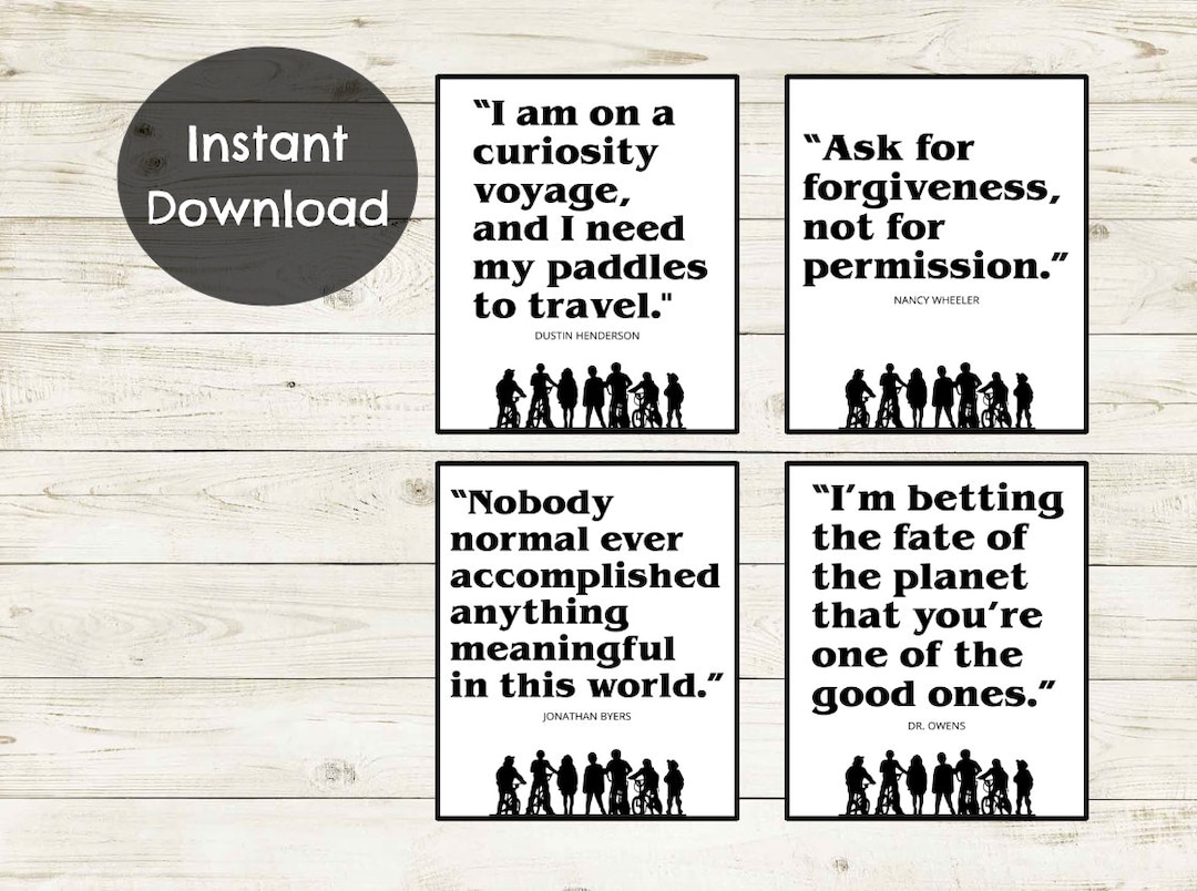 Stranger Things Quotes Printable Art: Fan Decor (digital Download) - Etsy