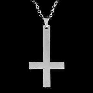 Inverted Cross Necklace | Stainless Steel | Gothic & Occult Jewellery ...