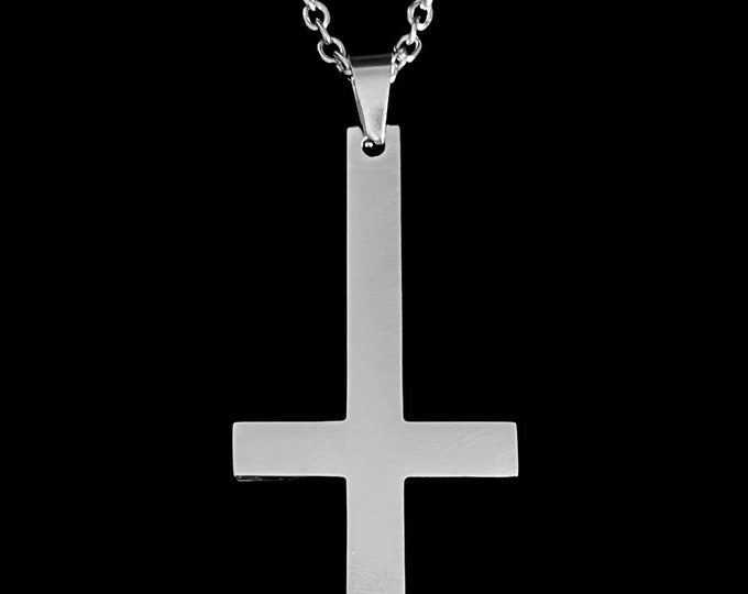 Inverted Cross Necklace | Stainless Steel | Gothic & Occult Jewellery ...