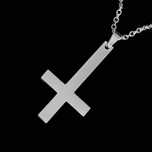 Inverted Cross Necklace | Stainless Steel | Gothic & Occult Jewellery ...