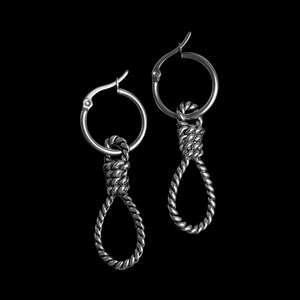 Gallows Noose Earrings | Gothic & Macabre Jewelery | Choice of Hoops or ...