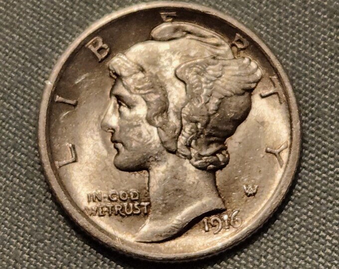 1916 Mercury Dime in Uncirculated Condition. First Year of Issue. - Etsy