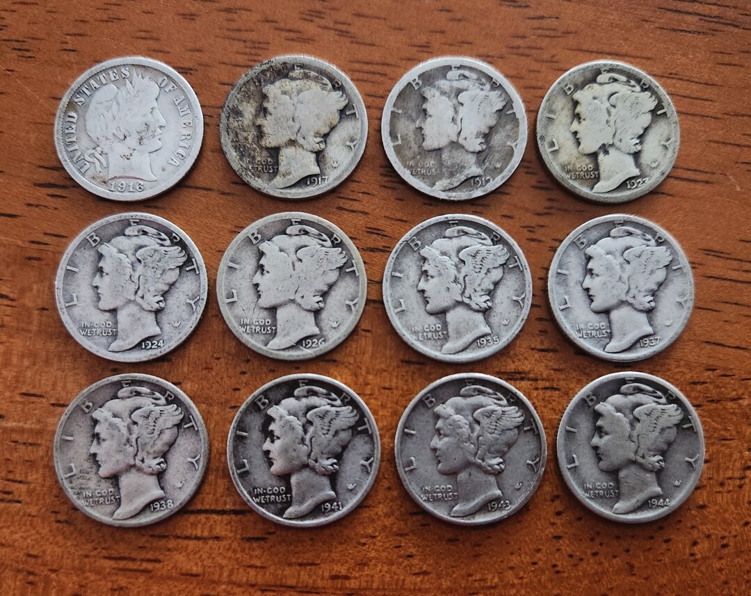 Silver Dime Lot, 12 Different Dates From 1916 to 1944. Nice Mix - Etsy