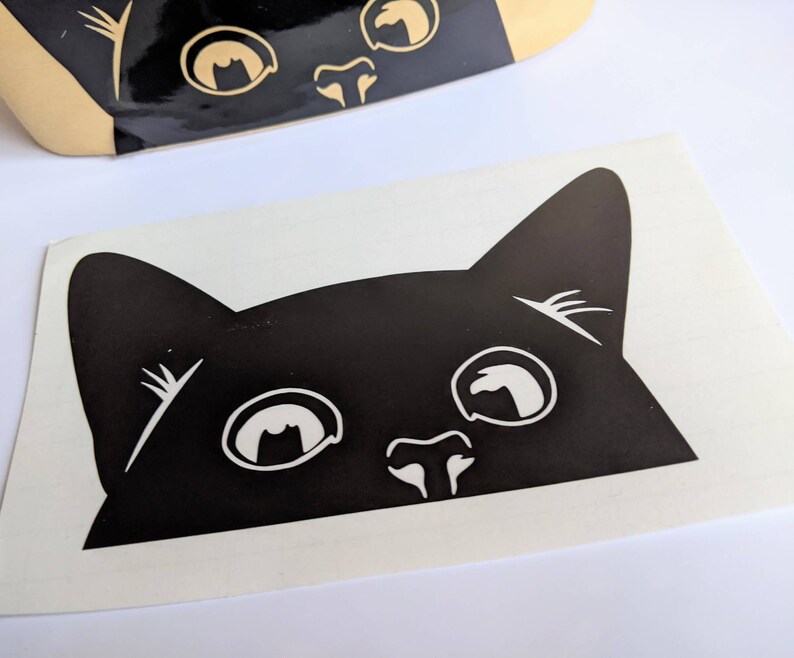Peeking Cat Decal Vinyl Cat Stickers Cat Decals for Car Cat | Etsy