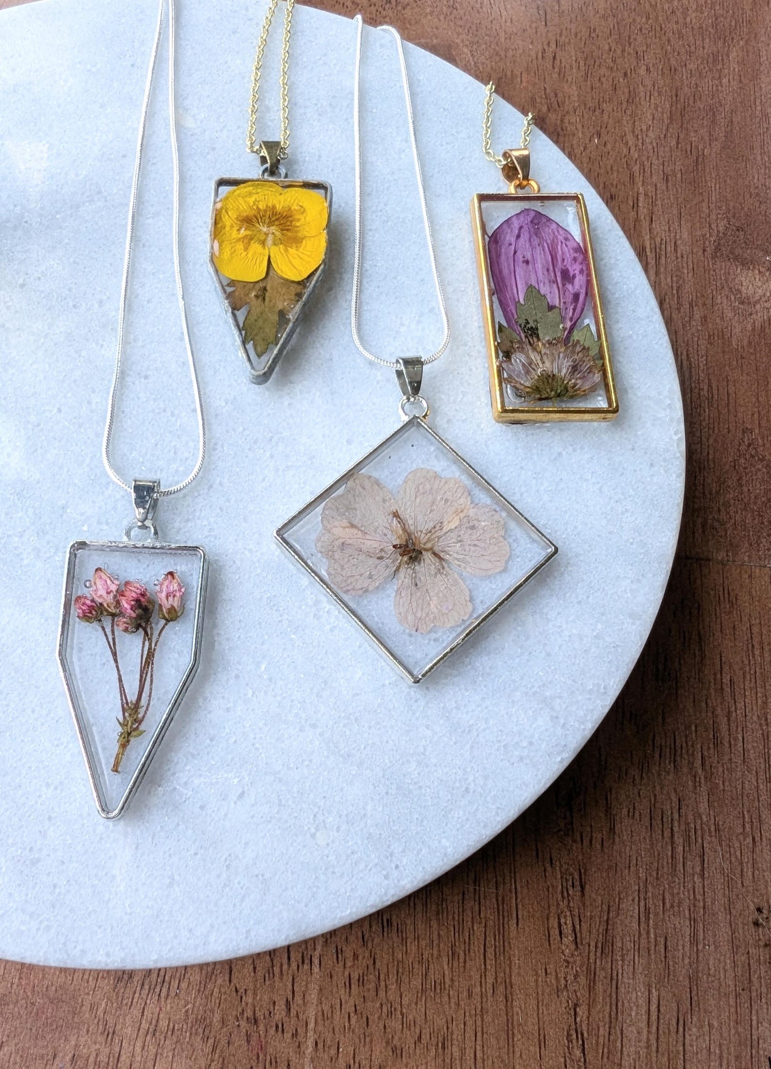 Wildflower Necklace, Real Pressed Flower Necklace, Cottagecore Gifts ...