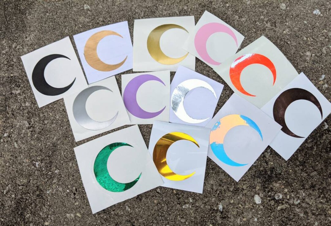 Crescent Moon Vinyl Stickers, Moon Stickers, Sticker Bundle, Moon ...