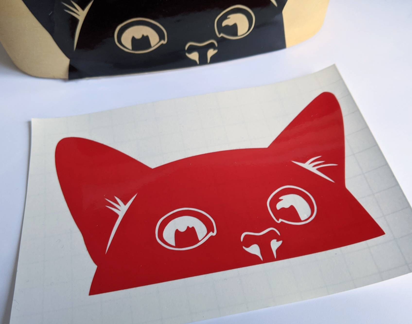 Peeking Cat Decal Vinyl Cat stickers Cat Decals for Car Cat | Etsy